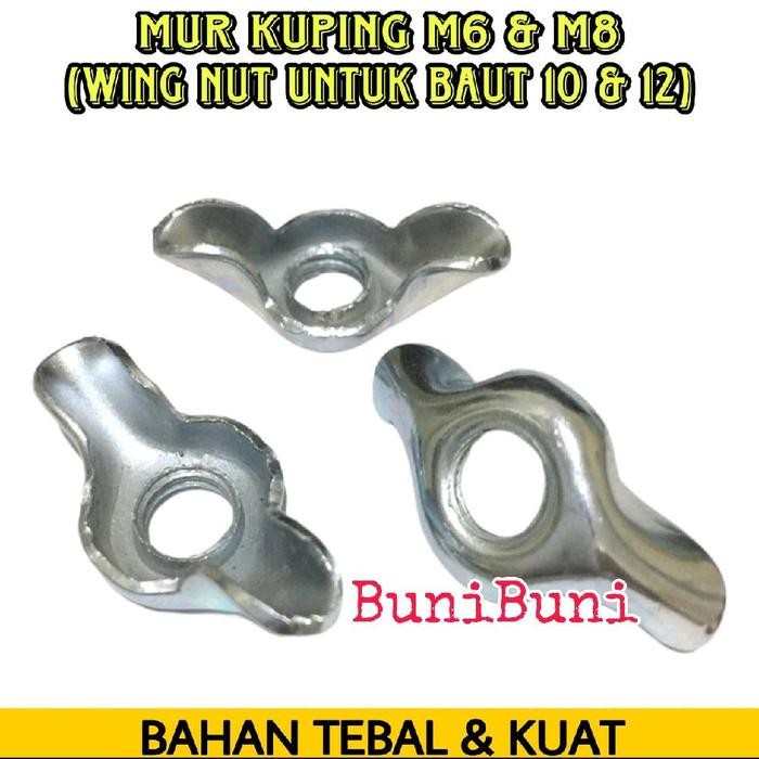 Jual Jual 10 Pcs Mur Kuping M6 - M8 / Wing Nut / Mur Kupu Kupu M6 M8 ...