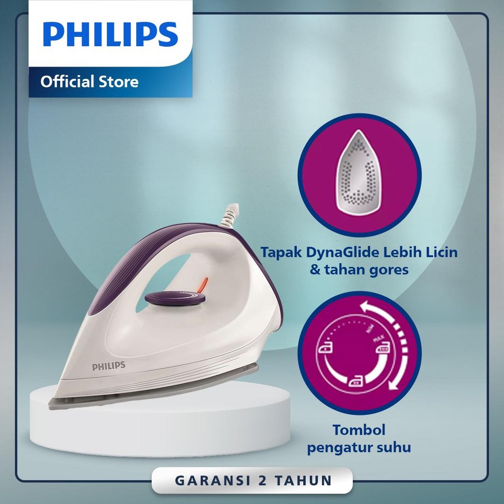Jual Philips Setrika Kering Afinia GC160/27 Putih Ungu - Setrika ...