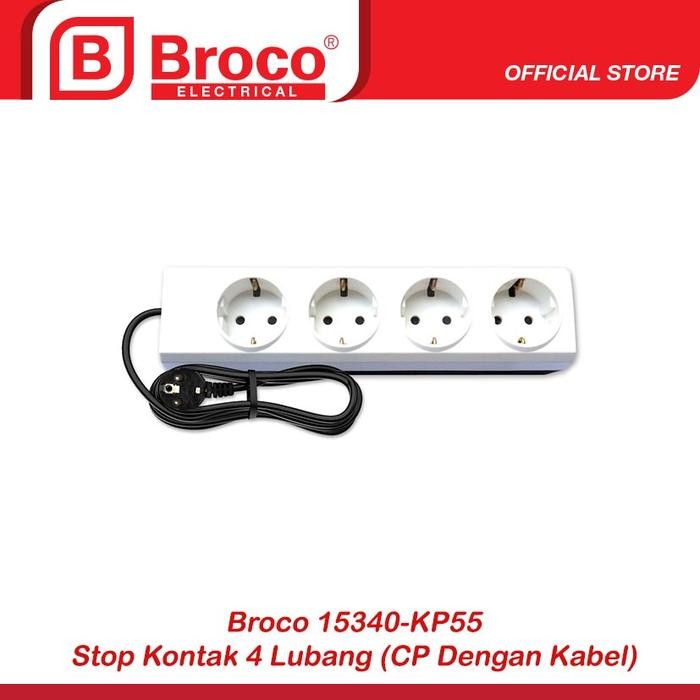 Jual Broco Electric - Stop Kontak 4 Lubang 15340-Kp55 (Cp Dengan Kabel ...
