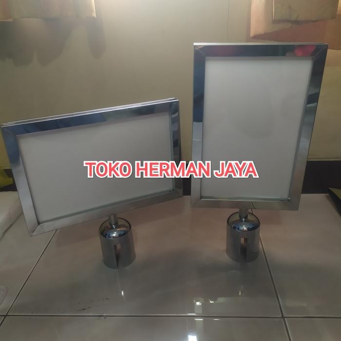 Jual Pilihan- Papan Pengumuman Tiang Antrian Sign Board Frame A4 / F4 ...