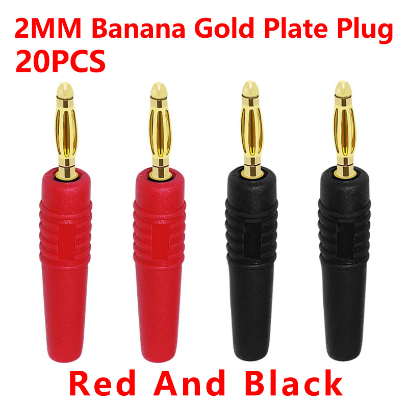 Jual NEW 20Pcs 2MM Banana Gold Plate Plugs Connectors For Banana Socket ...