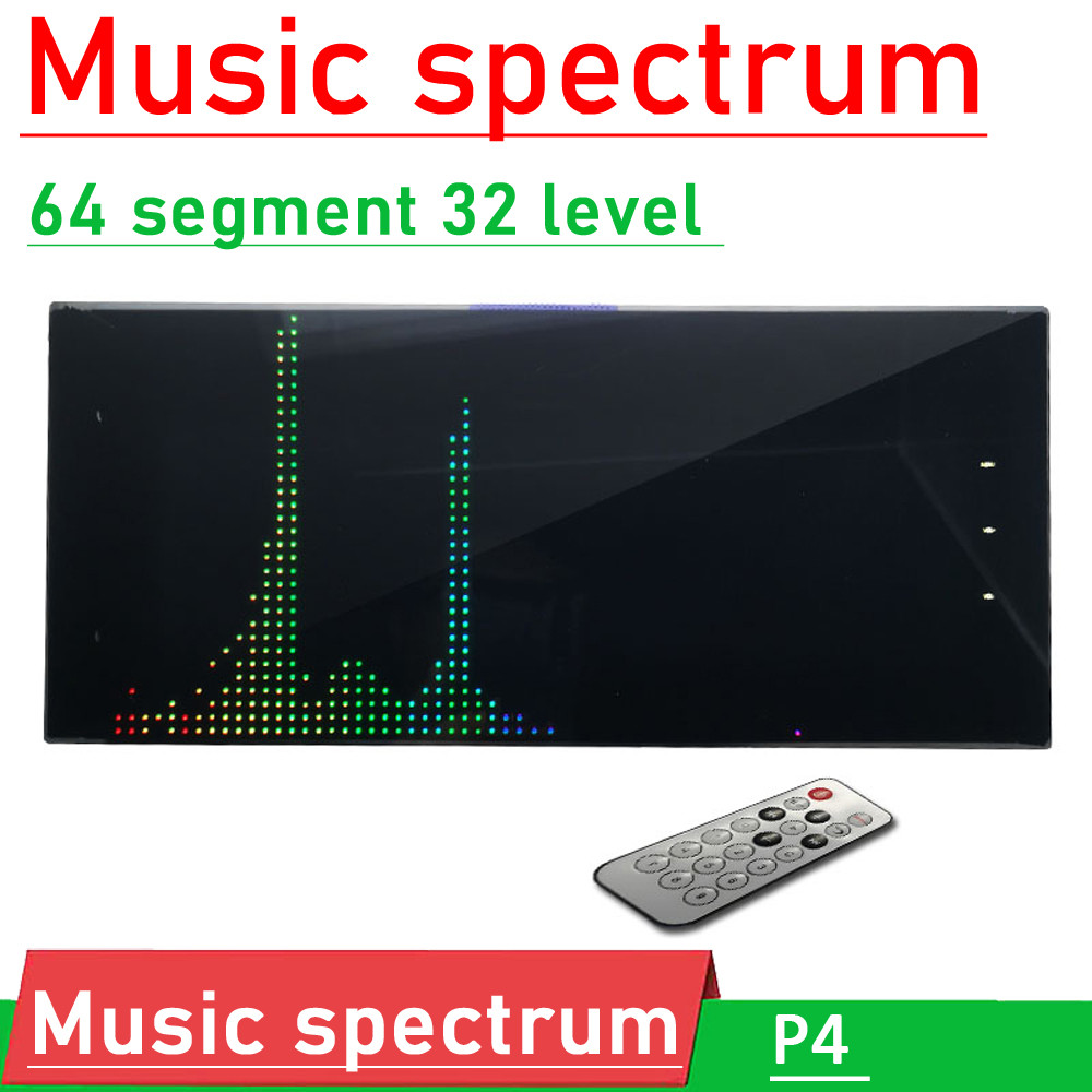 Jual RGB6432 Full-color Music Spectrum CLOCK Display remote Voice ...