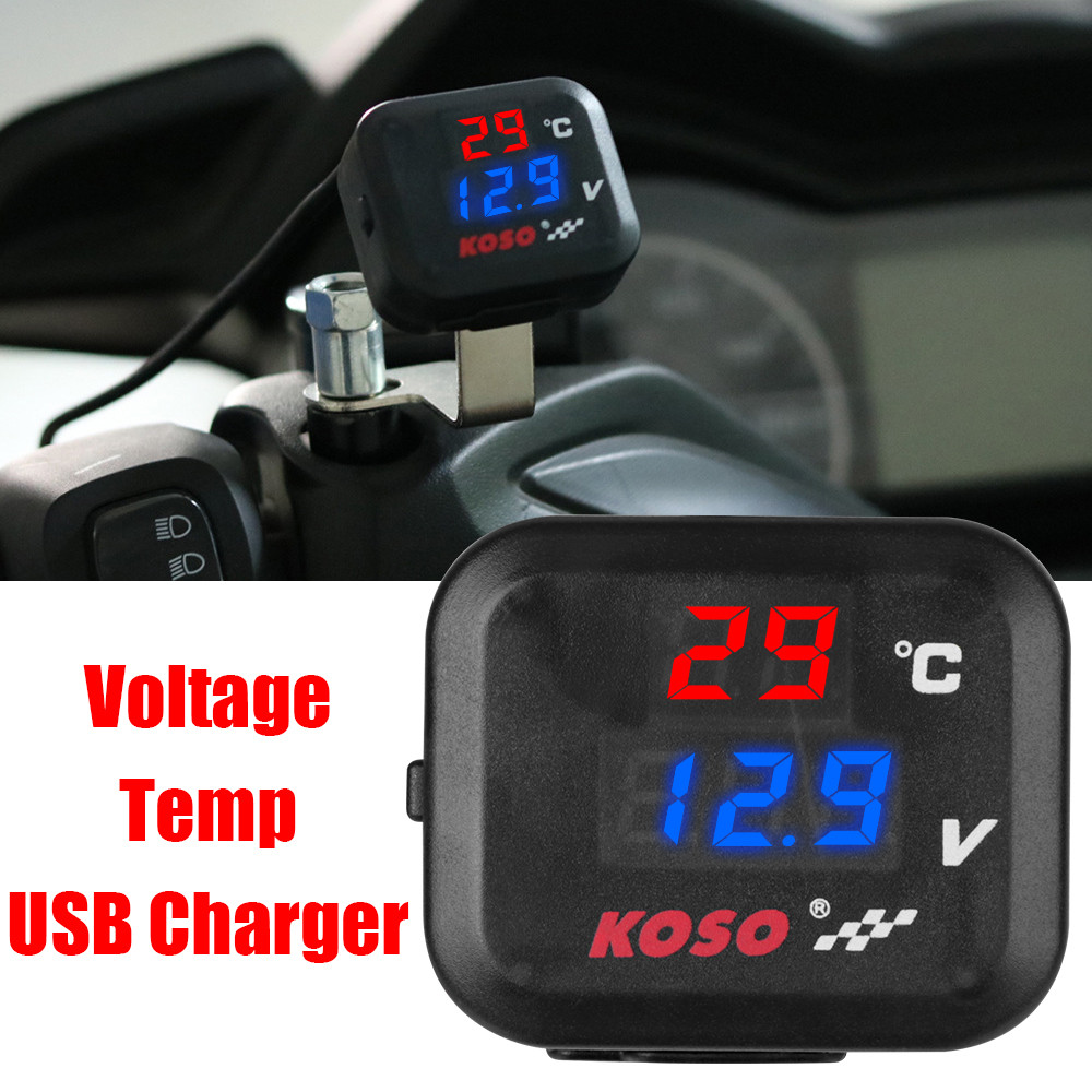 Jual 24V 12V Motorcycle Thermometer Voltage Meter Instrument Cluster ...