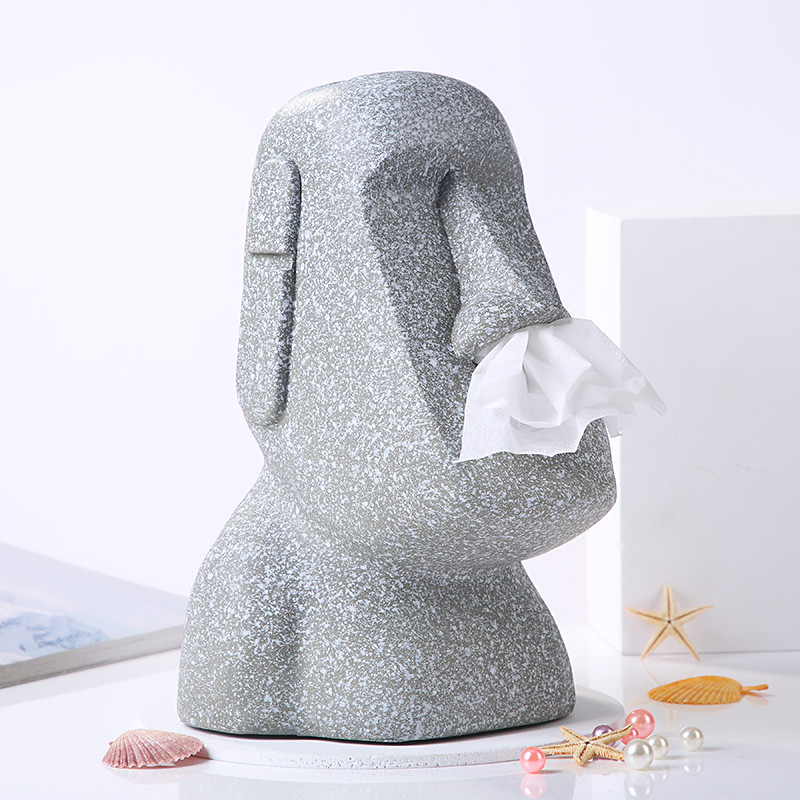 Jual Easter Island Moai Napkin Holder Decorative Resin Stone Statue ...