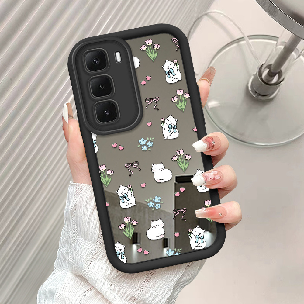 Jual Casing Hp Untuk Infinix Hot 60i 60 5G Cermin Softcase Case Kucing ...
