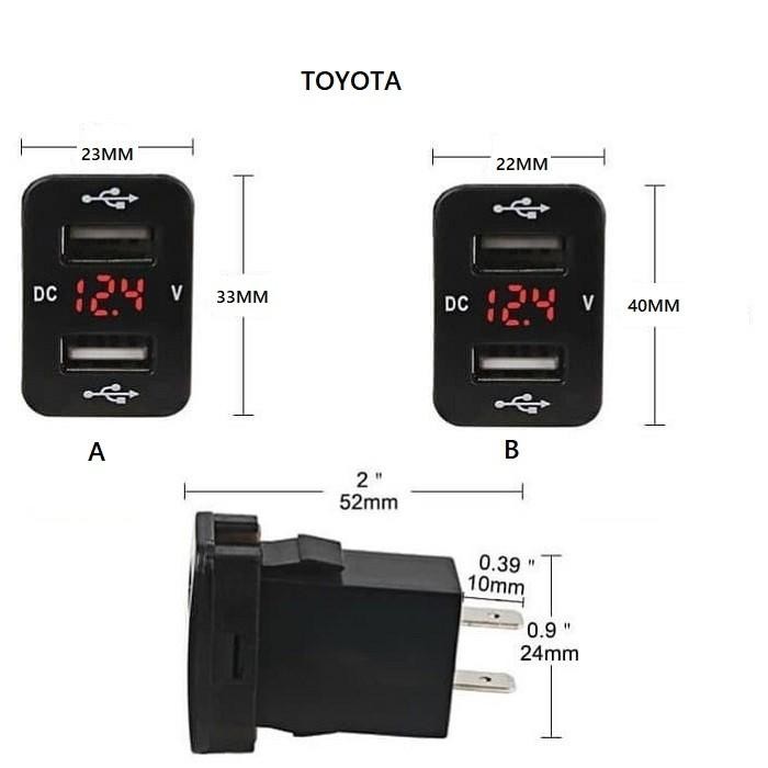 Jual Ready Charger Volt Toyota Car Charger Mobil USB Slot Volt Meter ...