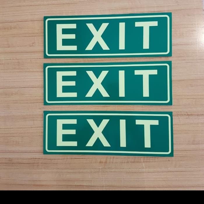 Jual SIGN AKRILIC K3 RAMBU SAFETY EXIT GLOW IN THE DARK UK 10X30CM ...