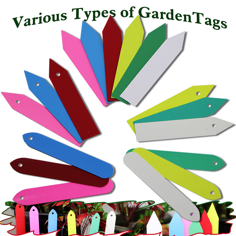 Jual 100PCS Garden Plant Labels Waterproof 6 Colors Hang Tags Potted ...