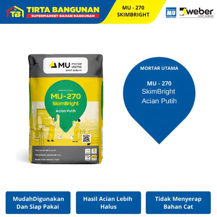 Jual Sale Mu 270 Skimbright Acian Putih Untuk Permukaan Plester Da ...