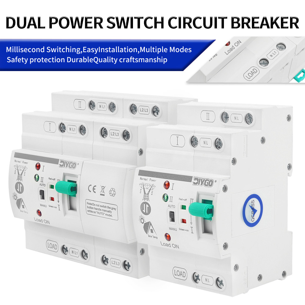 Jual NEW Din Rail Automatic Transfer Switch ATS Dual Power Selector ...