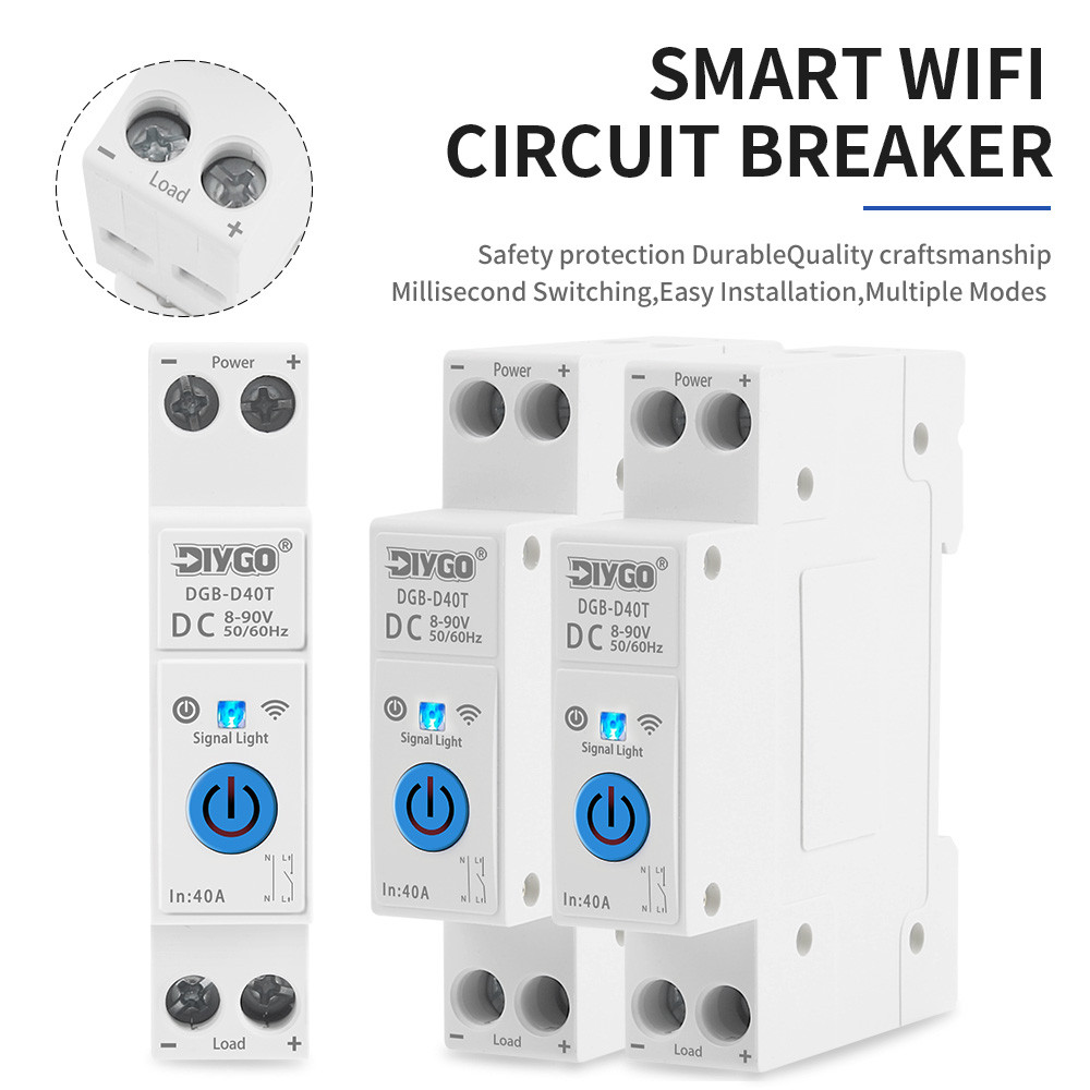 Jual BARU Smart WIFI Circuit Breaker 40A 8-90VDC Smartlife/TUYA App ...