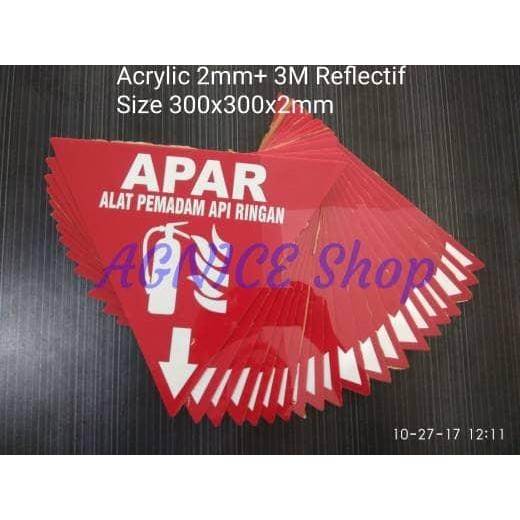 Jual Pilihan- Rambu Segitiga Alat Pemadam Api Apar Acrylic 2Mm Sticker ...