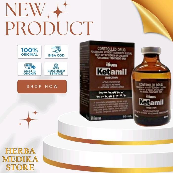 Jual KETAMIL ILIUM INJECTION ORIGINAL OBAT UNTUK HEWAN 50ml | Shopee ...