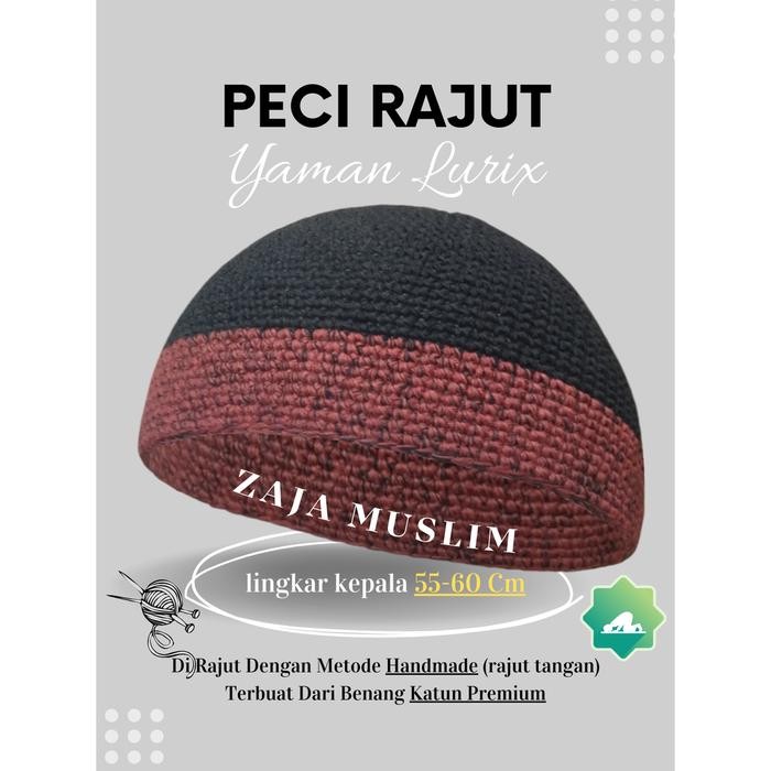 Jual ORIGINAL Zaja - Peci Rajut Two Tone Yaman Lurix Premium Tebal Dan ...