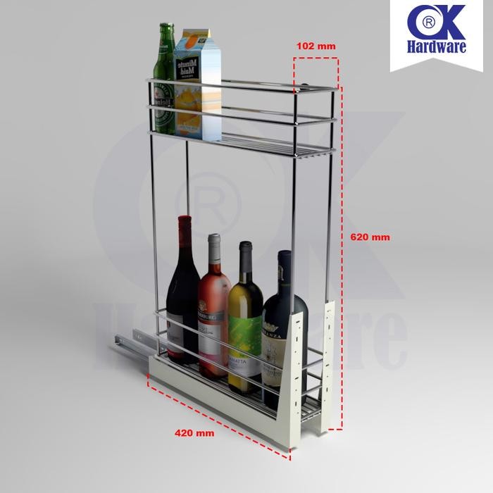 Jual Happycall Indonsia - Rak Tarik Botol Drawer Basket Ok 023A For ...