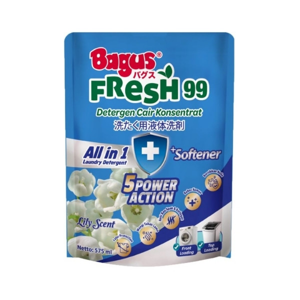 Jual BAGUS FRESH 99 LIQUID DETERGENT LILY SCENT POUCH 575 ML | Shopee ...