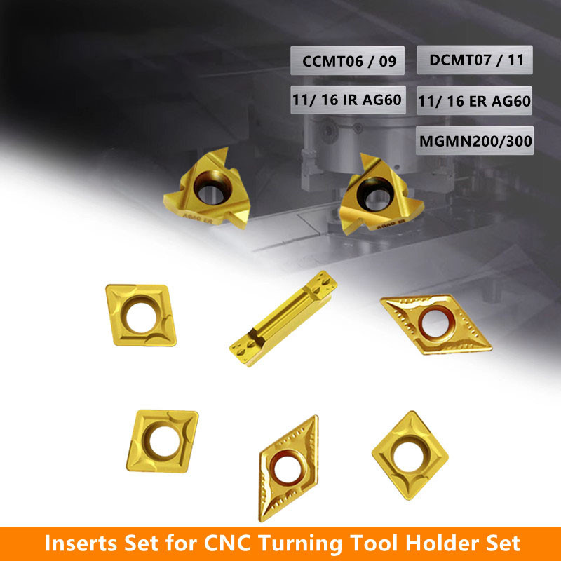 Jual Mixed Inserts Set CNC Lathe Turning Tool Holder Boring Bar Carbide ...