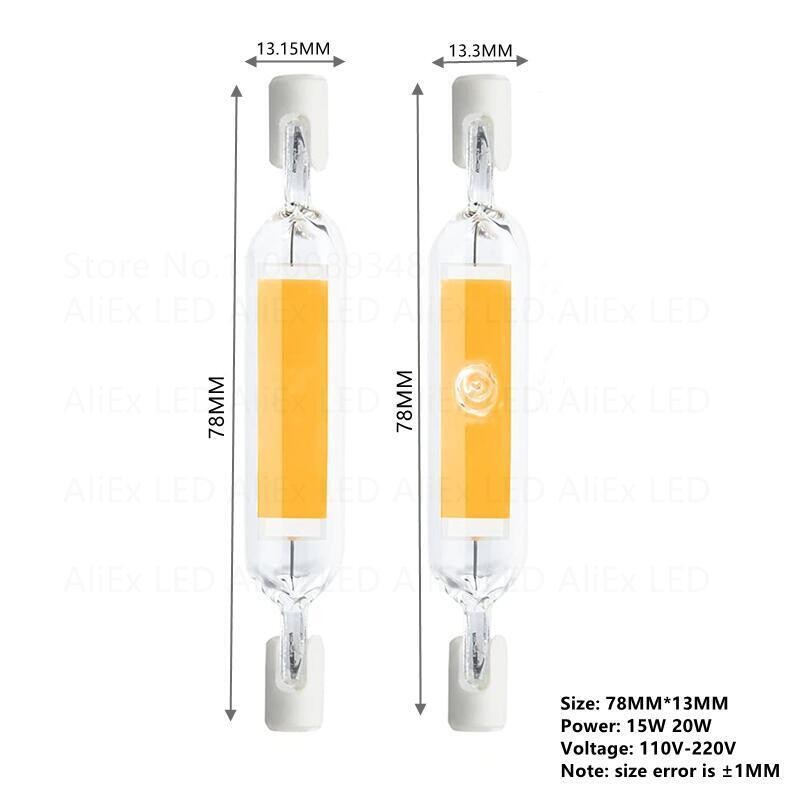 Jual R7s High Power LED COB Glass Tube 78mm 118mm J78 J118 COB Light ...