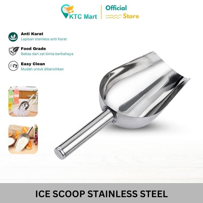Jual KTC Mart Ice Scoop Stainless Steel Sendok Sekop Serok Es Batu Es ...