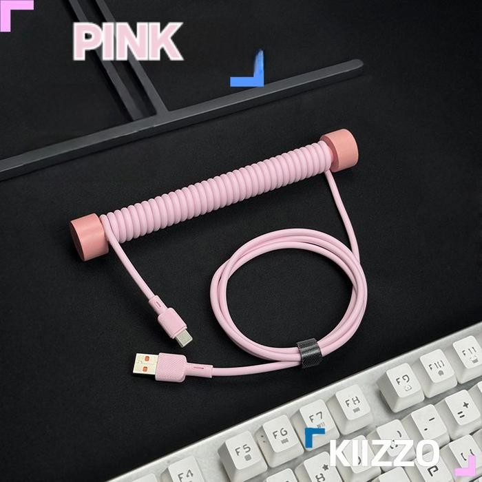 Jual ORIGINAL Coiled Cable with Stem TPU USB A to USB C Mechanical ...
