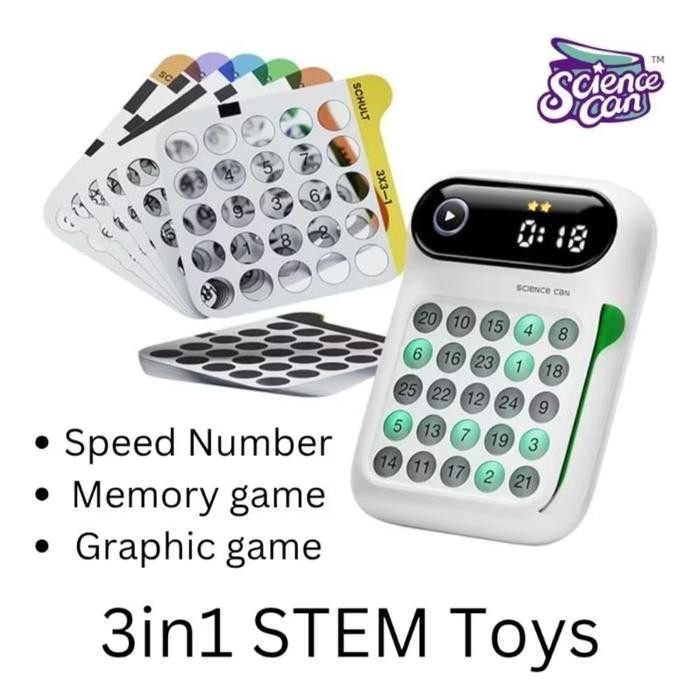 Jual 3 IN 1 STEM TOYS SCIENCE CAN SPEED NUMBERS MEMORY GAME - MAINAN ...