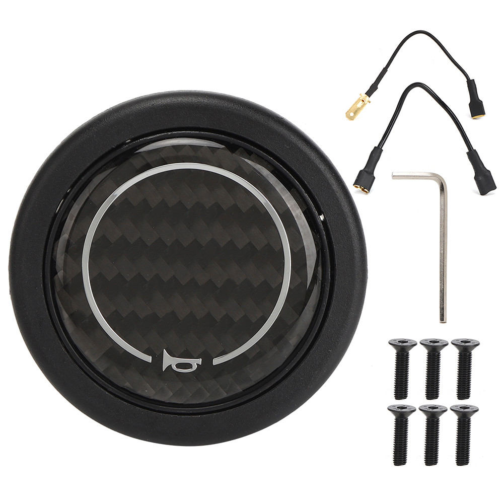 Jual afsheen_shoppp Carbon Fiber Horn Push Button Kit for 6 Bolts for ...
