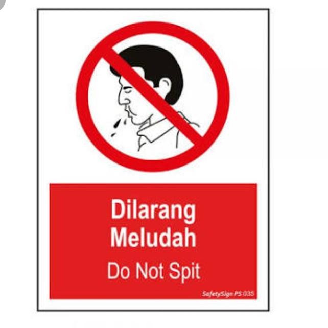 Jual AKRILIK SIGN BOARD DISPLAY TANDA DILARANG MELUDAH SPIT | Shopee ...