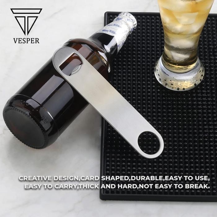 Jual flat bottle beer opener stainless steel / pembuka tutup botol ...