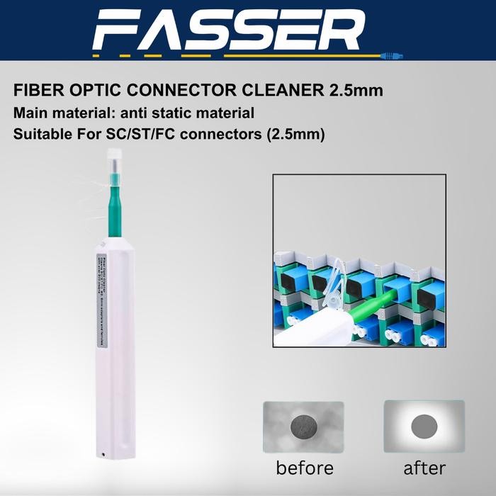 Jual Pilihan- Fasser Fiber Optik Cleaner 2.5Mm Sc/Fc/Ft - One Click Pen ...