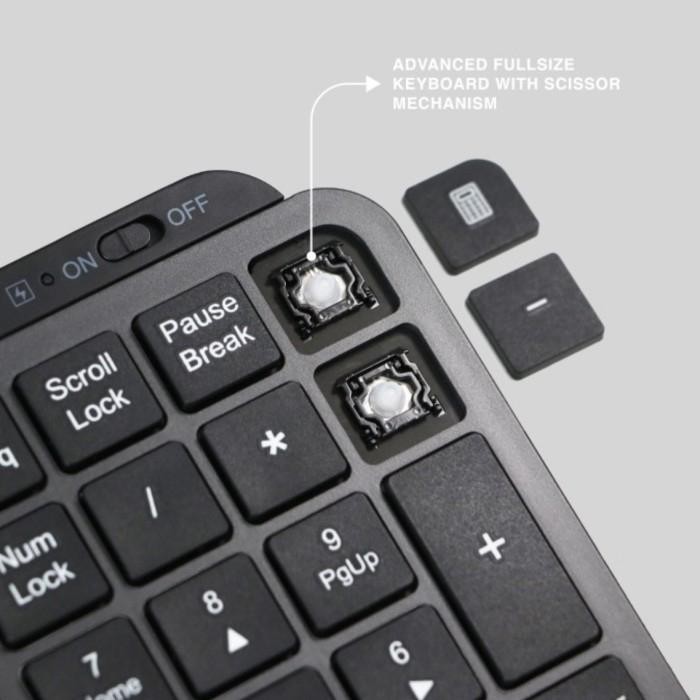 Jual Rexus KL100 Wireless Keyboard Dual Connection Bluetooth dan Wireless 2.4 GHz , slim design ...