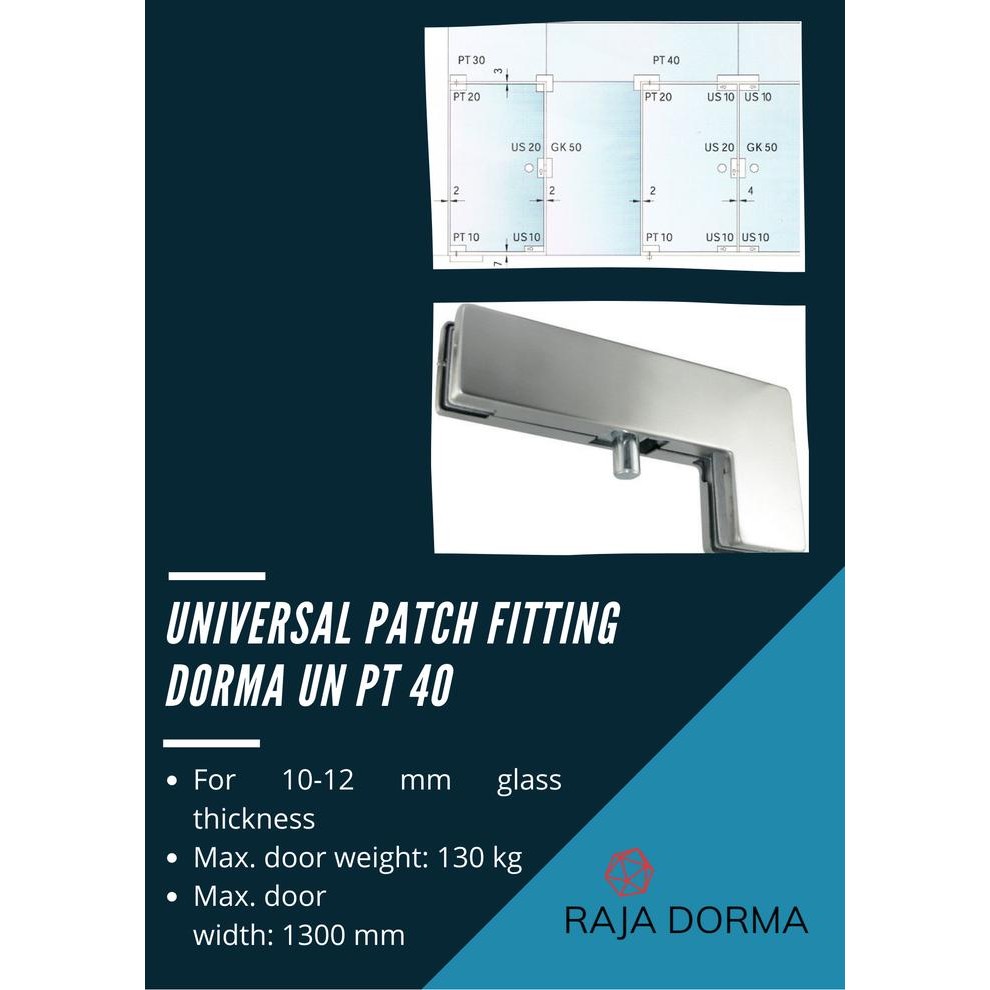 Jual Patch Fitting Dorma Un Universal Pt 40 Pt40 Dormakaba | Shopee ...