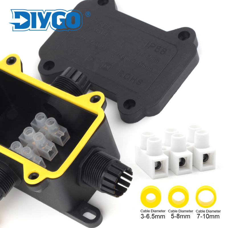 Jual NEW IP68 Outdoor Waterproof Junction Box Black 2/3/4 Way Mini ...