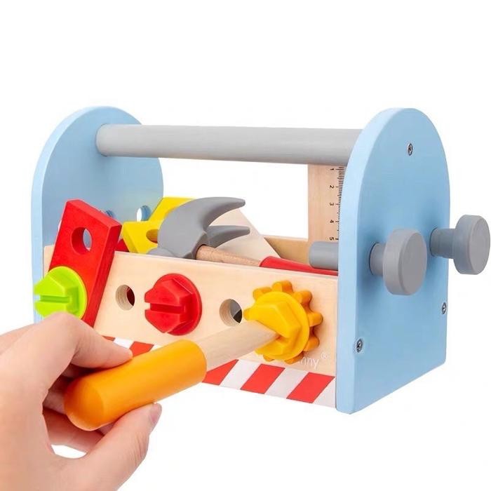 Jual MALOTOYS - Wooden Tool Set Tools Box Mainan Perkakas Obeng Sekrup ...