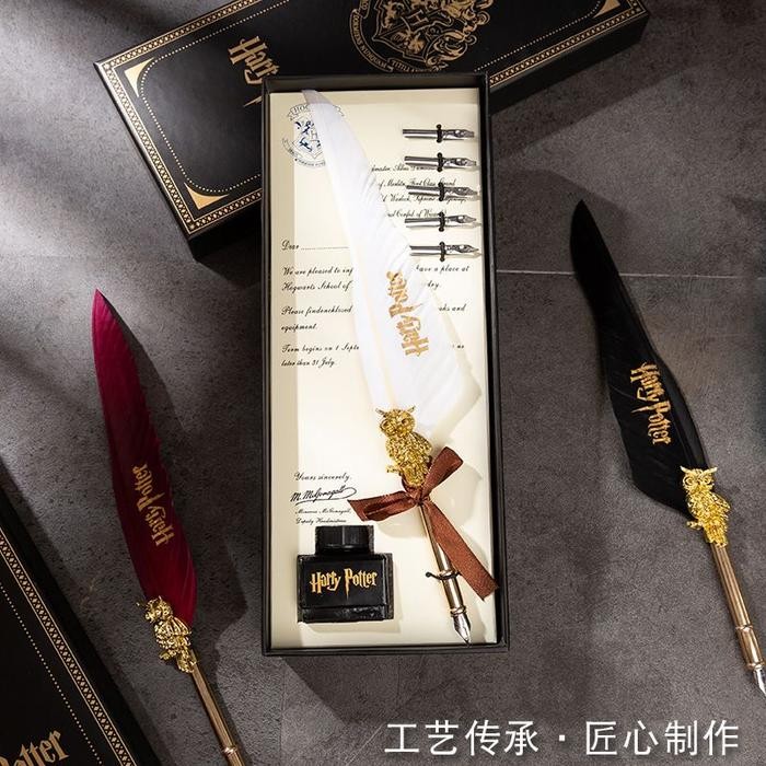 Jual Pilihan- Pulpen Kaligrafi Bulu Set Lengkap Harry Potter Feather ...