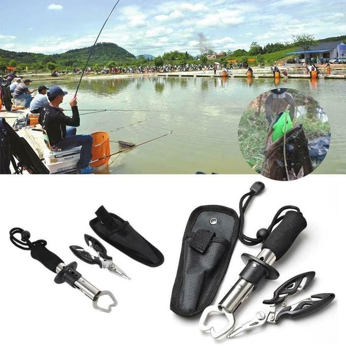 Jual FISHING GRIPPER FISHING PLIER SCISSOR FISH LIP BRAID LINE LURE ...