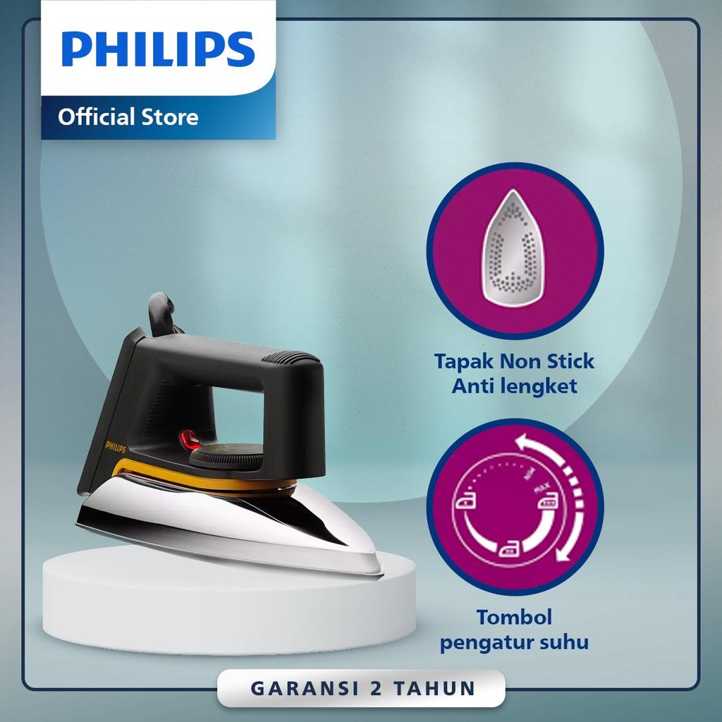 Jual Philips Setrika Kering Classic HD1172/99 - Hitam Tapak Anti ...