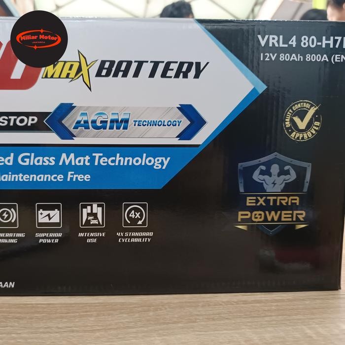 Jual Aki Kering Mobil Go Battery VRL4R AGM80R 12V 80Ah Hyundai Staria ...