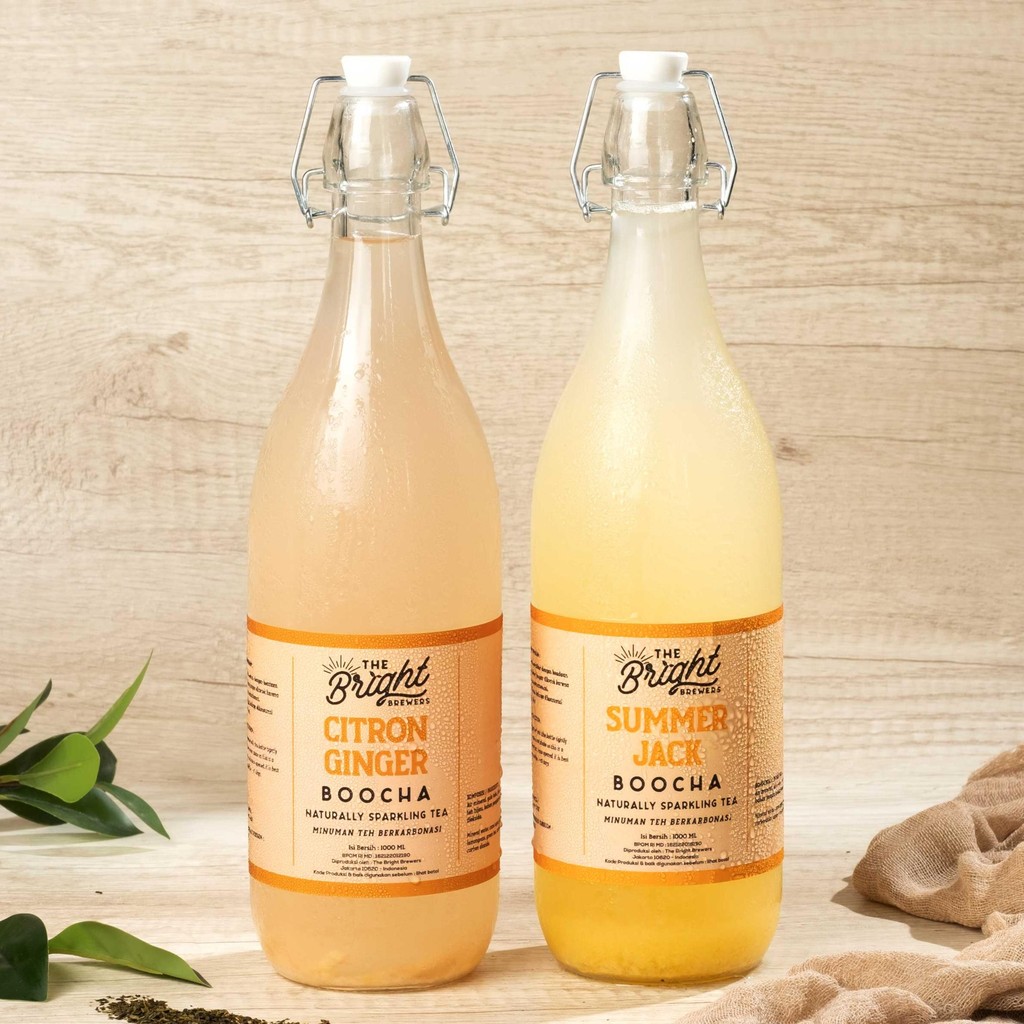 Jual Paket Kombucha 1 Liter 2 Botol - The Bright Brewers - Teh ...