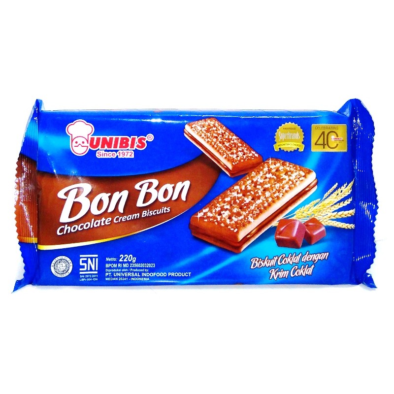 Jual S17551 UNIBIS BON BON CHOCOLATE CREAM BISCUIT 191GR MAJU BERSAMA ...
