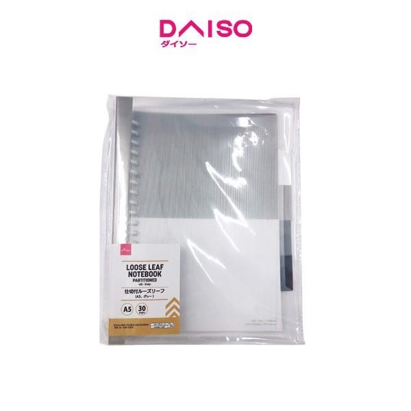 Jual Daiso Partitioned Loose Leaf Notebook -A5 - Gray- | Shopee Indonesia