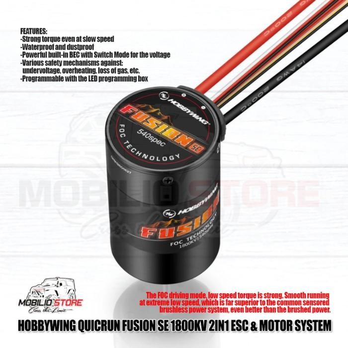 Jual Hobbywing Quicrun Fusion SE 1800KV 2in1 Motor ESC Combo RC Crawler ...
