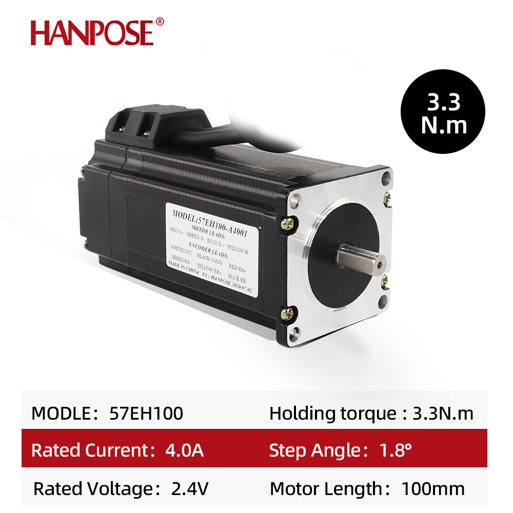 Jual 57EH100A4001 Nema23 Closed Loop 4A 3.3N.M Servo motor Stepper ...
