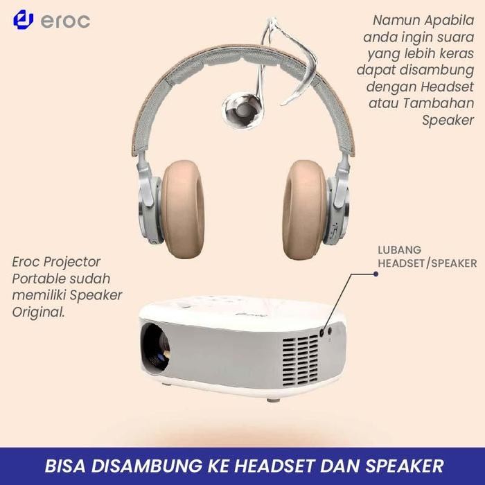 Jual EROC Mini Proyektor - Movie Portable Projector - Built in Speaker ...
