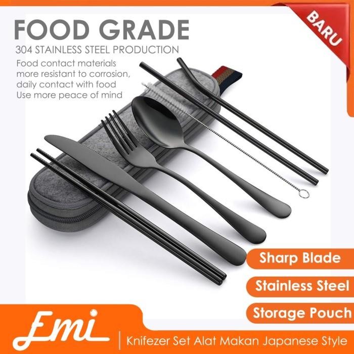 Jual KNIFEZER SET ALAT MAKAN SENDOK GARPU PISAU SUMPIT SEDOTAN BESI ...