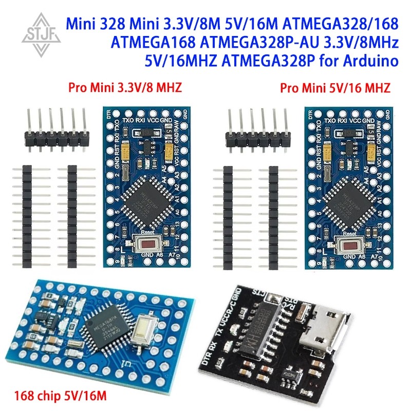 Jual 1/2pcs 2Pro Mini 328 Mini 3.3V/8M 5V/16M ATMEGA328/168 ATMEGA168 ...