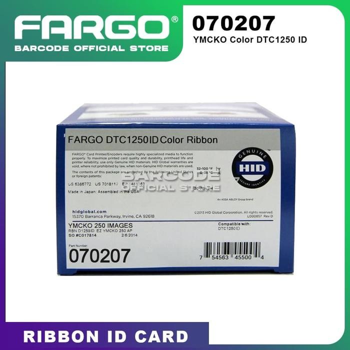 Jual m8lx- Ribbon Warna Color Fargo Dtc1250Id Pn : 70207 Ymcko ( 070207 ...