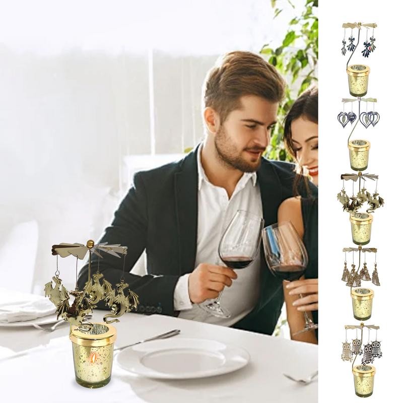 Jual Romantic Aromatherapy Spinning Candle Holder Spinning Candle Holder Rotatable Carousel ...
