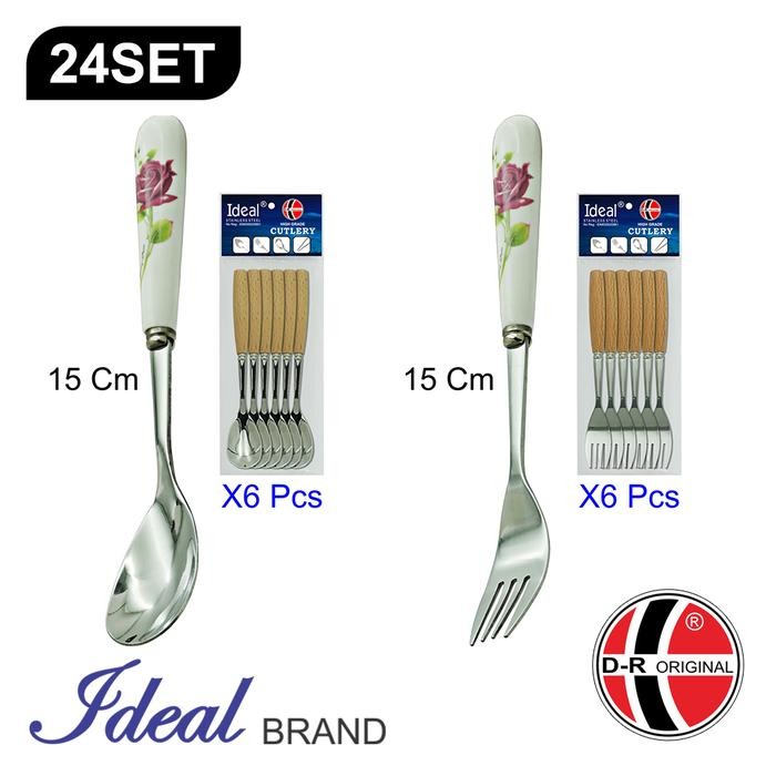 Jual IDEAL 24SET - 6 Pasang Sendok & Garpu Dessert | Shopee Indonesia