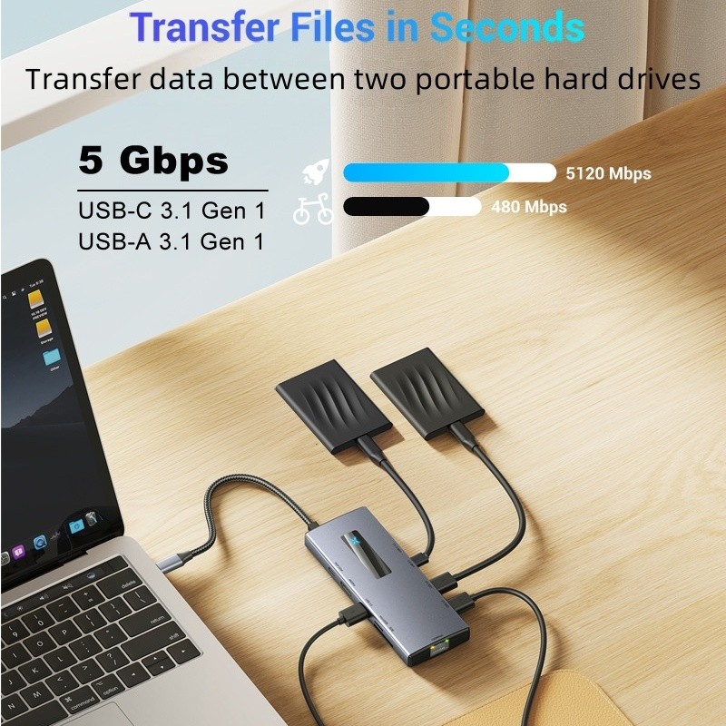 Jual Merkuriusss Docking station type-c Gigabit Ethernet ten-in-one hub ...