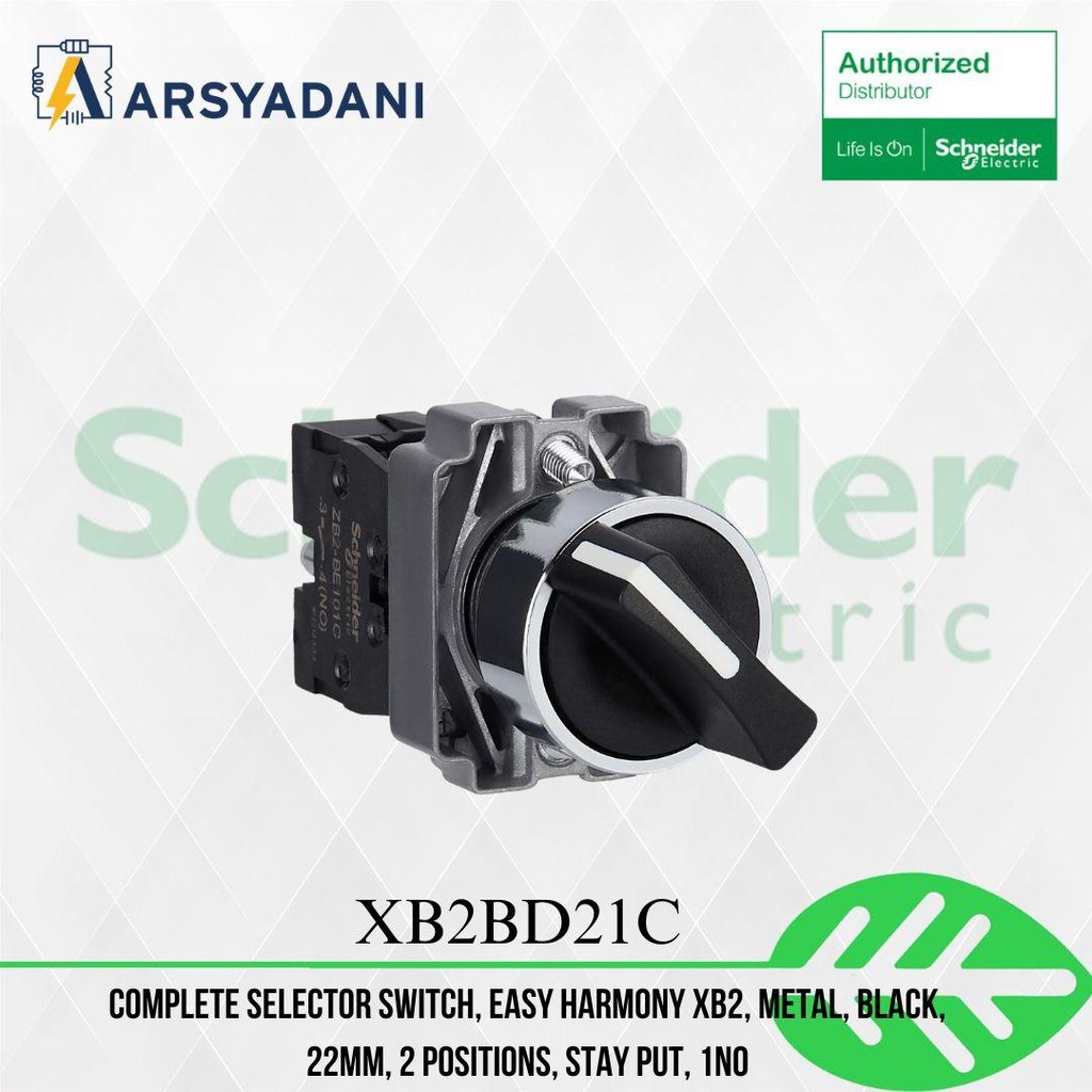 Jual SCHNEIDER - XB2BD21C - Complete selector switch, Easy Harmony XB2 ...